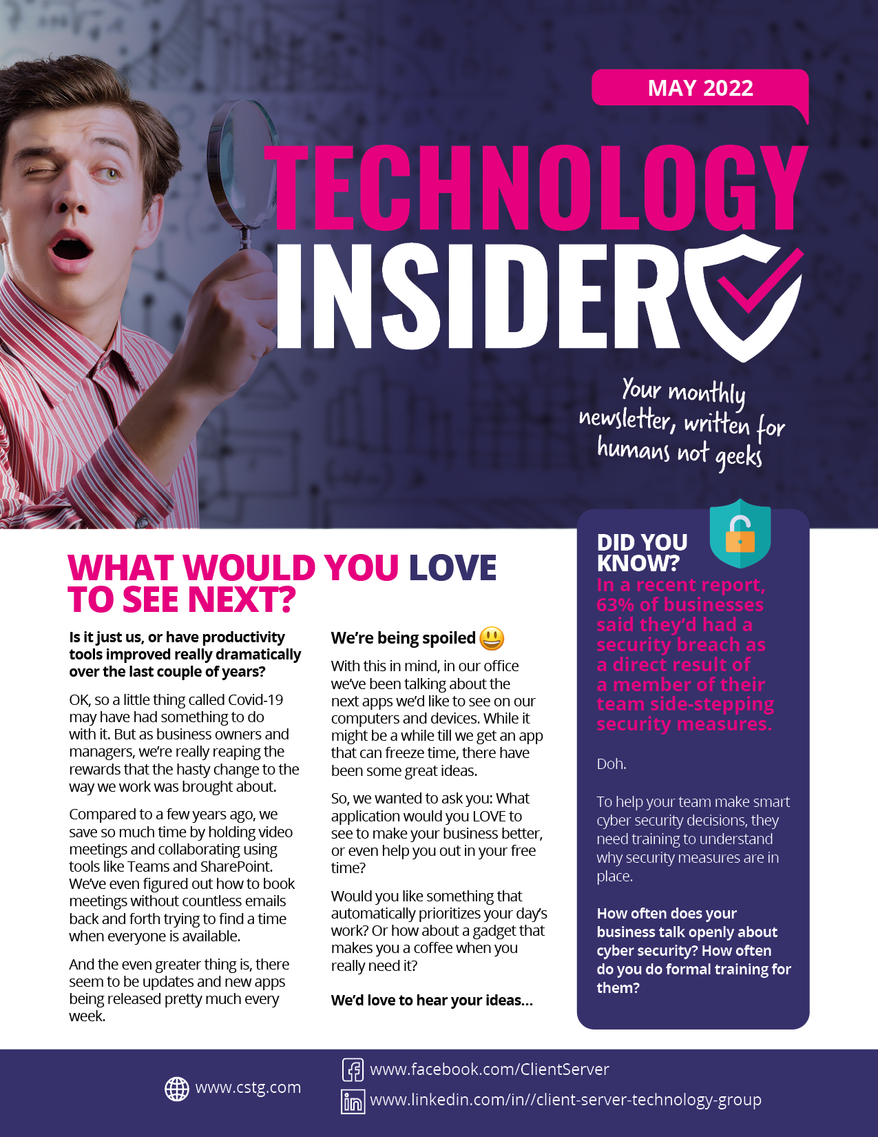 May Newsletter 2022 - Client-Server Technology Group, Inc.