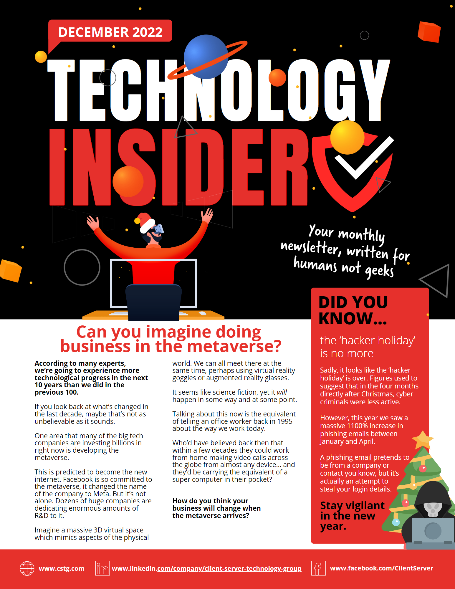 December Newsletter 2022 - Client-Server Technology Group, Inc.