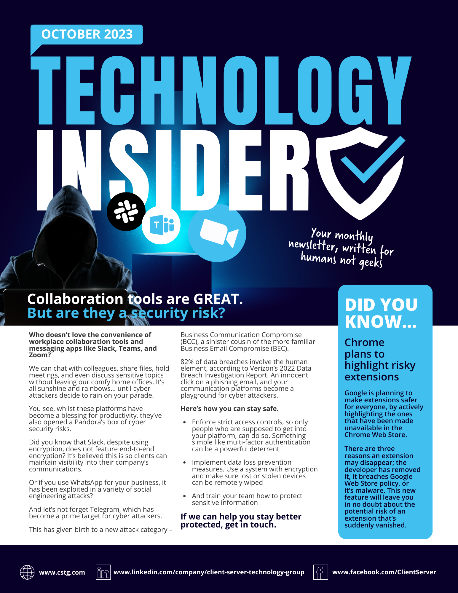 October Newsletter 2023 - Client-Server Technology Group, Inc.