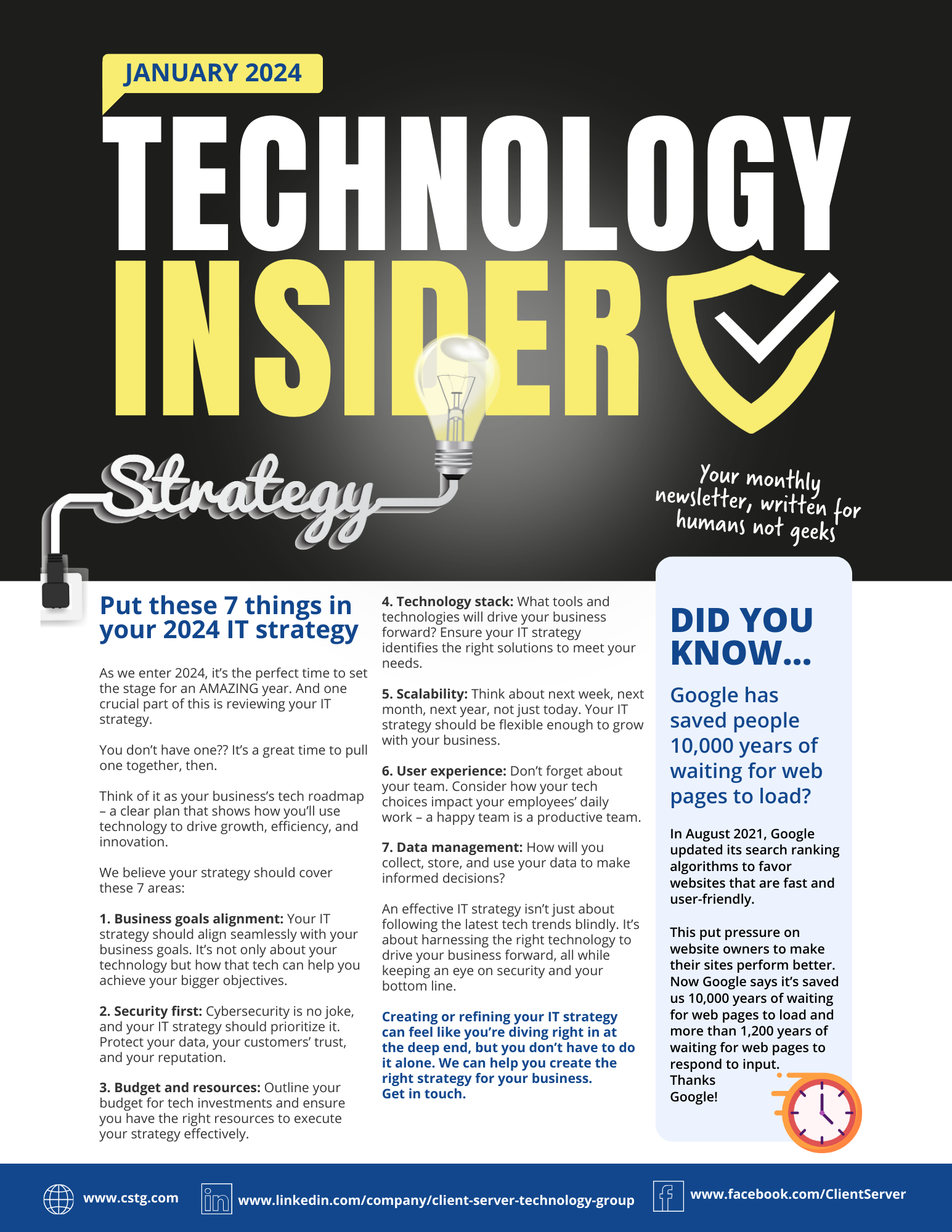 January Newsletter 2024 - Client-Server Technology Group, Inc.