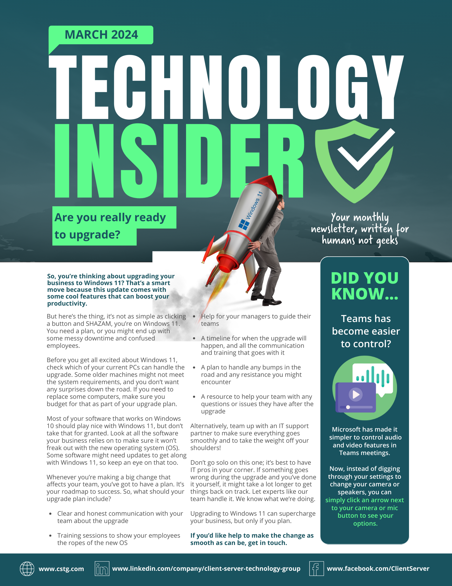 March Newsletter 2024 - Client-Server Technology Group, Inc.