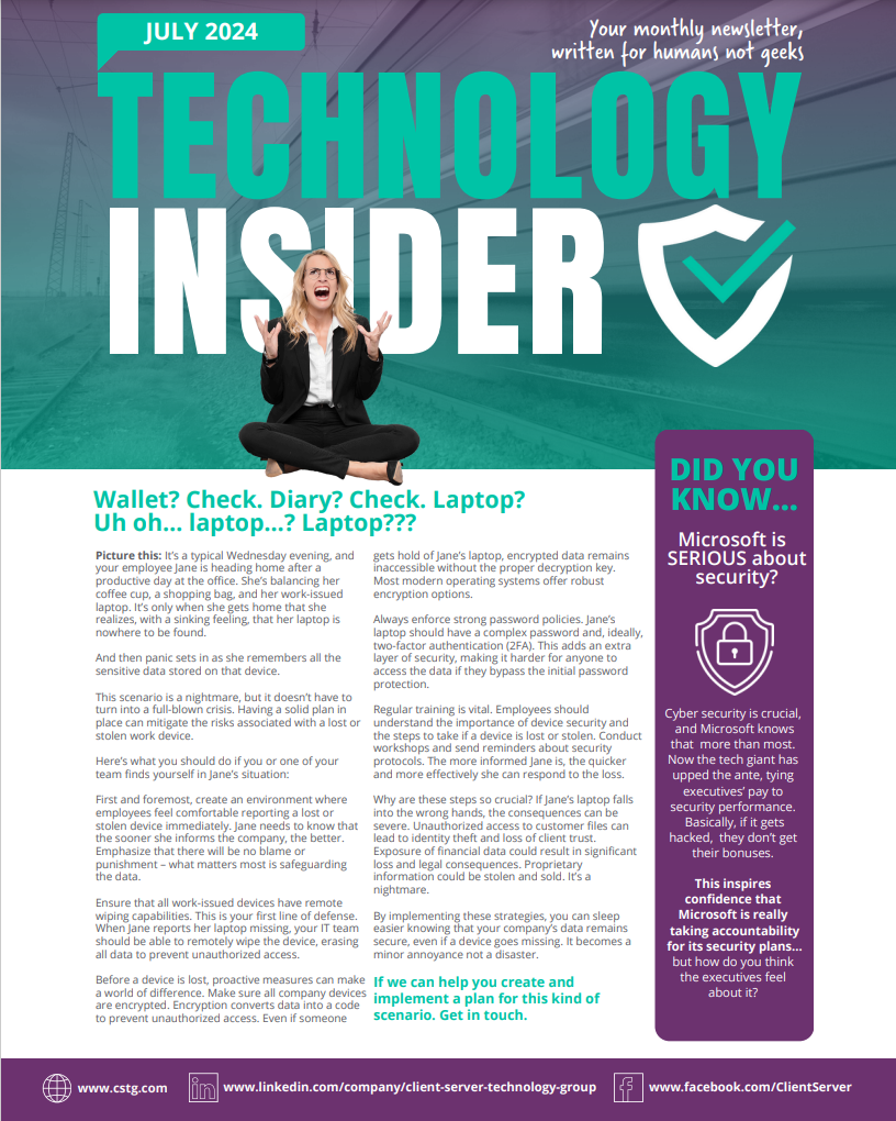 July Newsletter 2024 - Client-Server Technology Group, Inc.