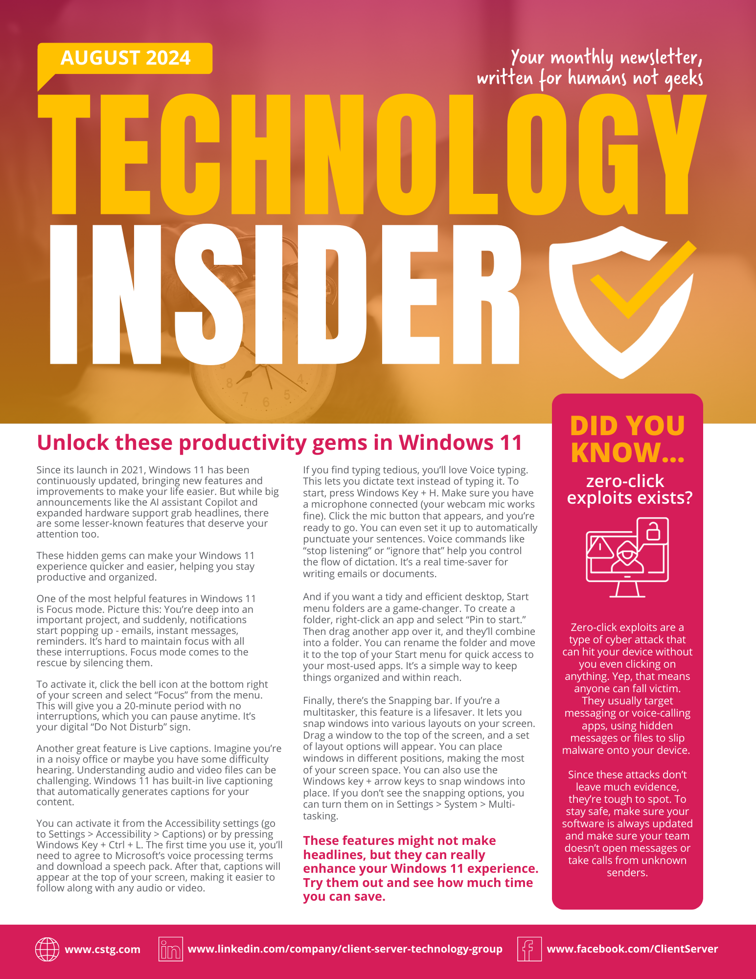 August Newsletter 2024 - Client-Server Technology Group, Inc.