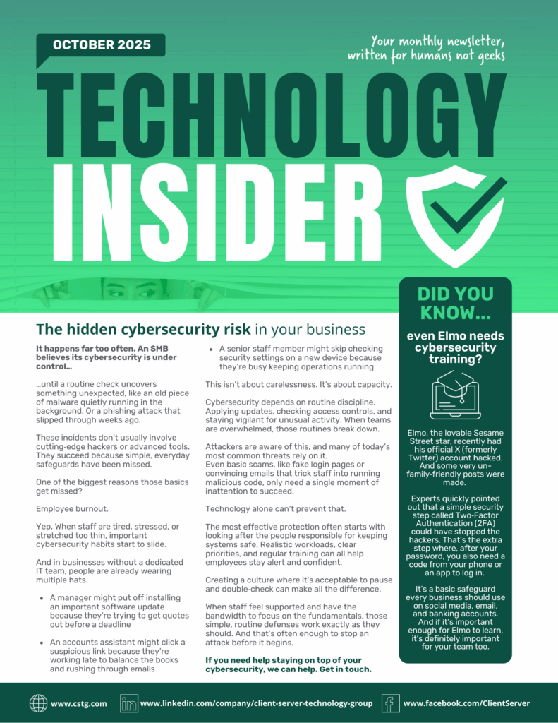 October Newsletter 2025 - Client-Server Technology Group, Inc.